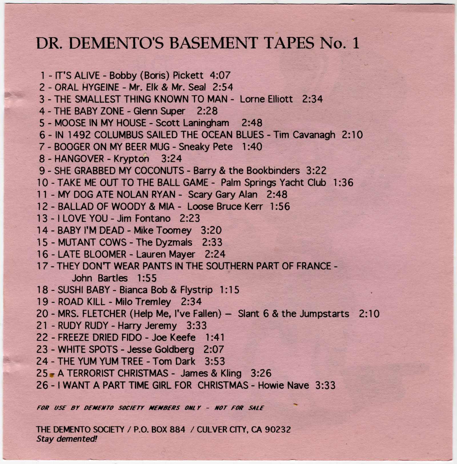 Dr.Demento's Basement Tapes #1 (1990)